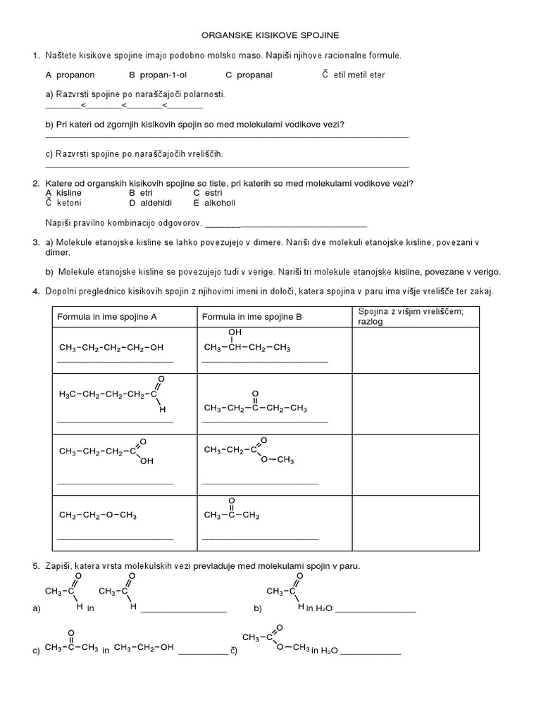 Organske Kisikove Spojine | PDF