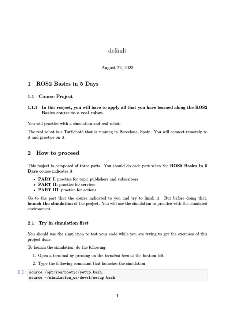 Ros2 Basics In 5 Days Pdf Simulation Robot