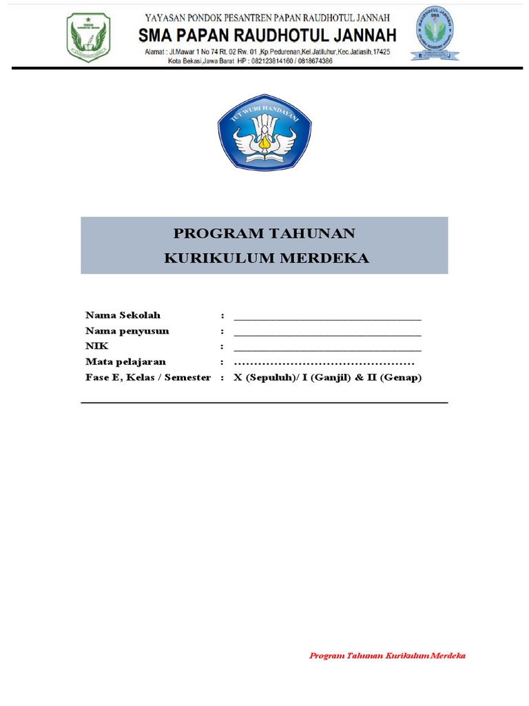 Format Prota SMA | PDF