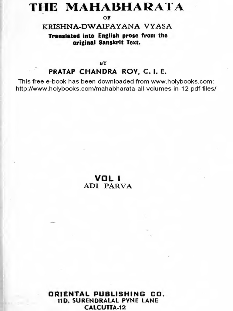 Mahabharata Original Language – Mahabharata In English – FYNSR