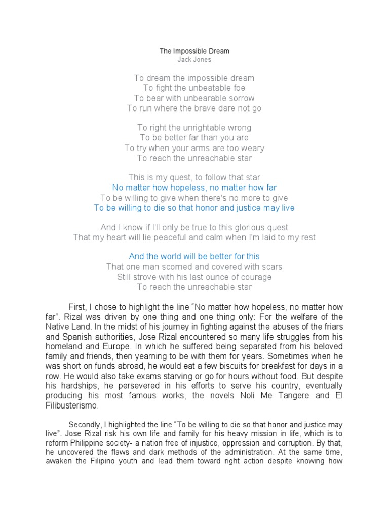 The Impossible Dream | PDF