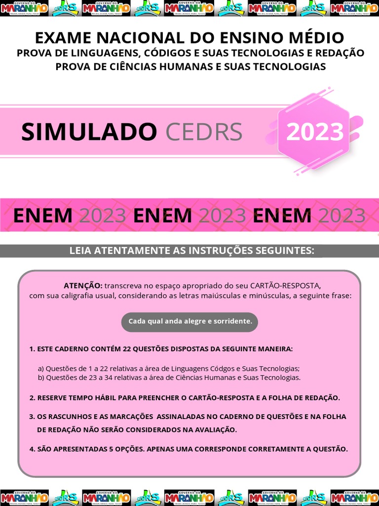 Capa de Simulado - Linguans e Ciências Humanas | PDF