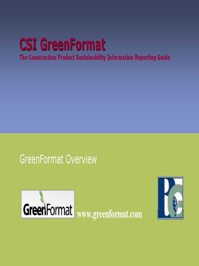 Csi Greenformat | PDF