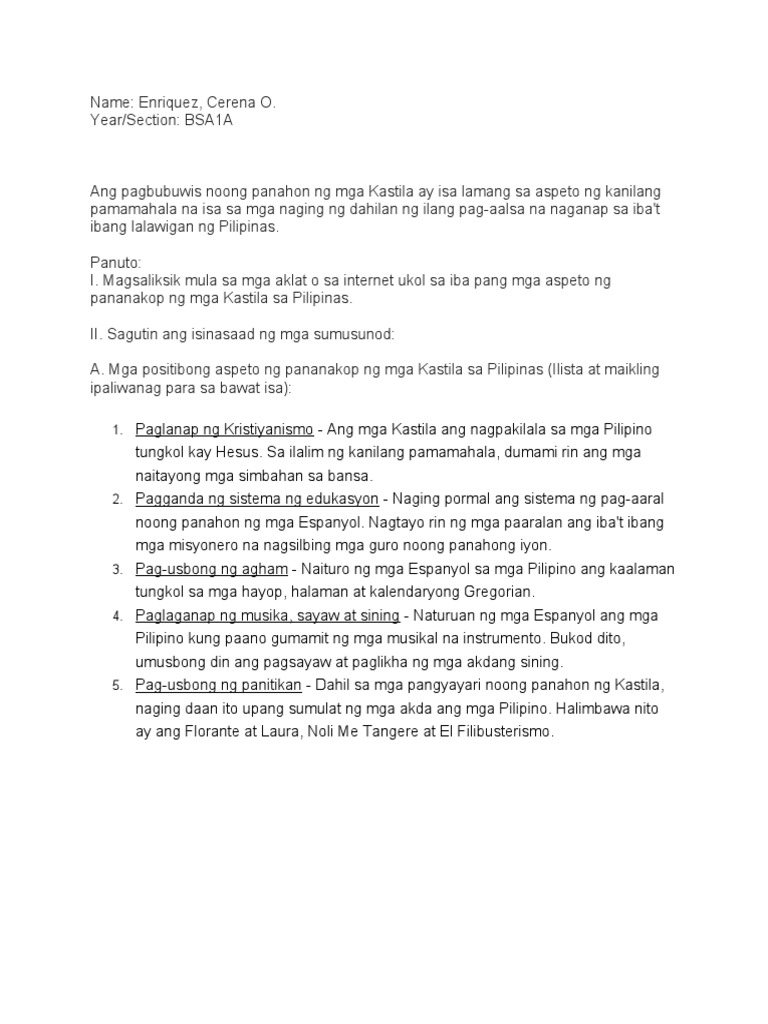 Ang Pagbubuwis Noong Panahon NG Mga Kastila Ay Isa Lamang Sa Aspeto NG ...