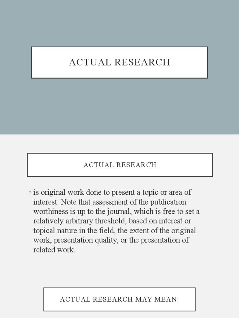 Actual Research | PDF | Methodology | Quantitative Research