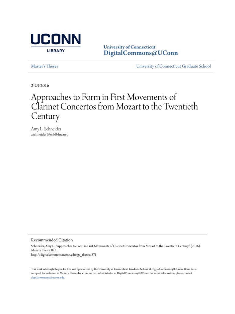 Approaches To Form in First Movements of | PDF | Concerto | Classical ...