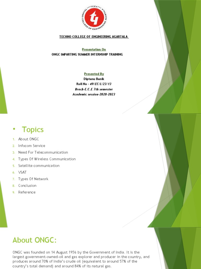 ONGC Summer Internship Training Overview | PDF | Telecommunications | Radio