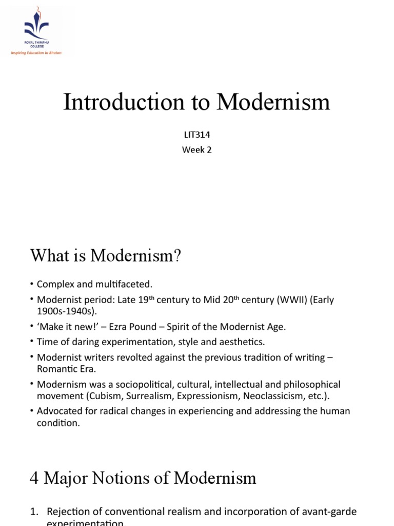 Introduction To Modernism | PDF | Modernism | Consciousness
