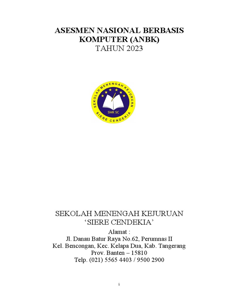 Program Kerja ANBK - 2023 | PDF