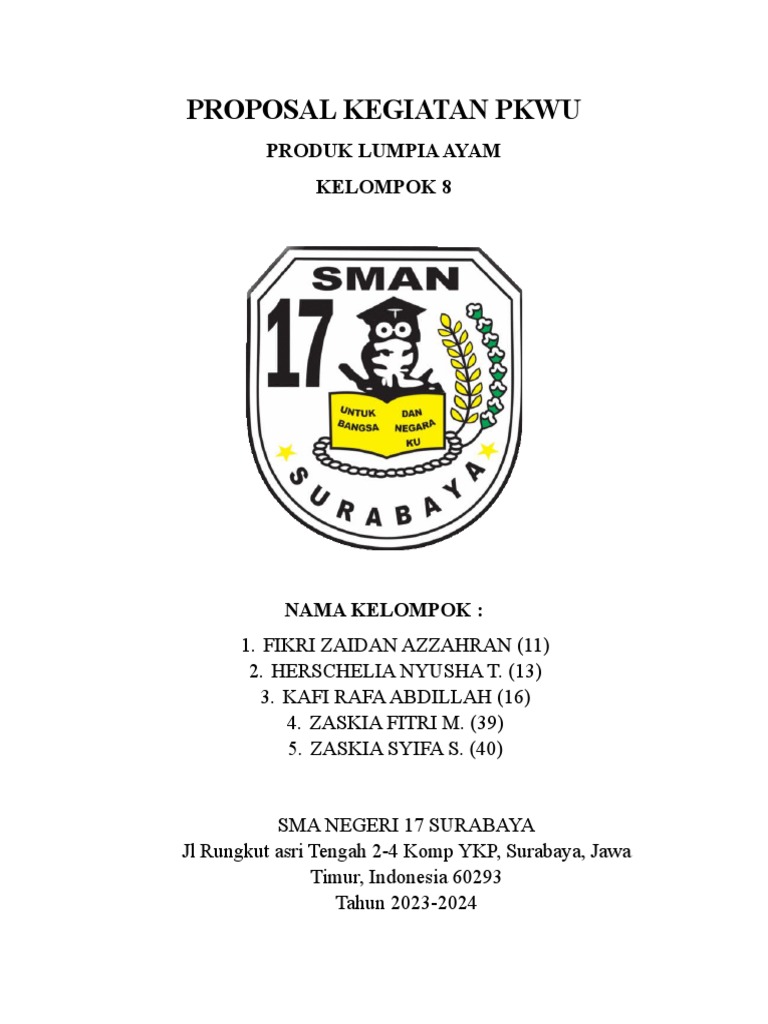 Proposal Kegiatan Pkwu Kelompok 8 | PDF | Griya & Taman | Kesehatan ...