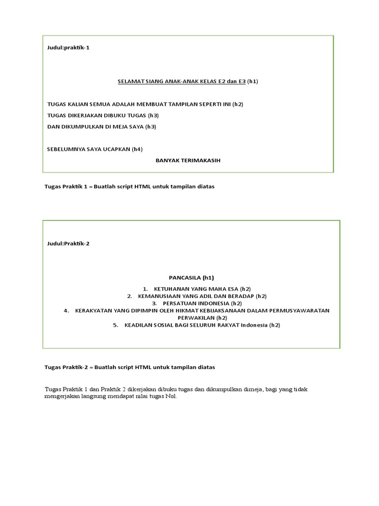 Tugas HTML E2 Dan E3 | PDF