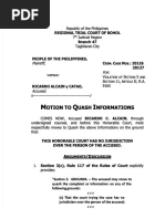 Motion To Quash Based On Illegal Arrest | PDF | Arrest | Arrest Warrant
