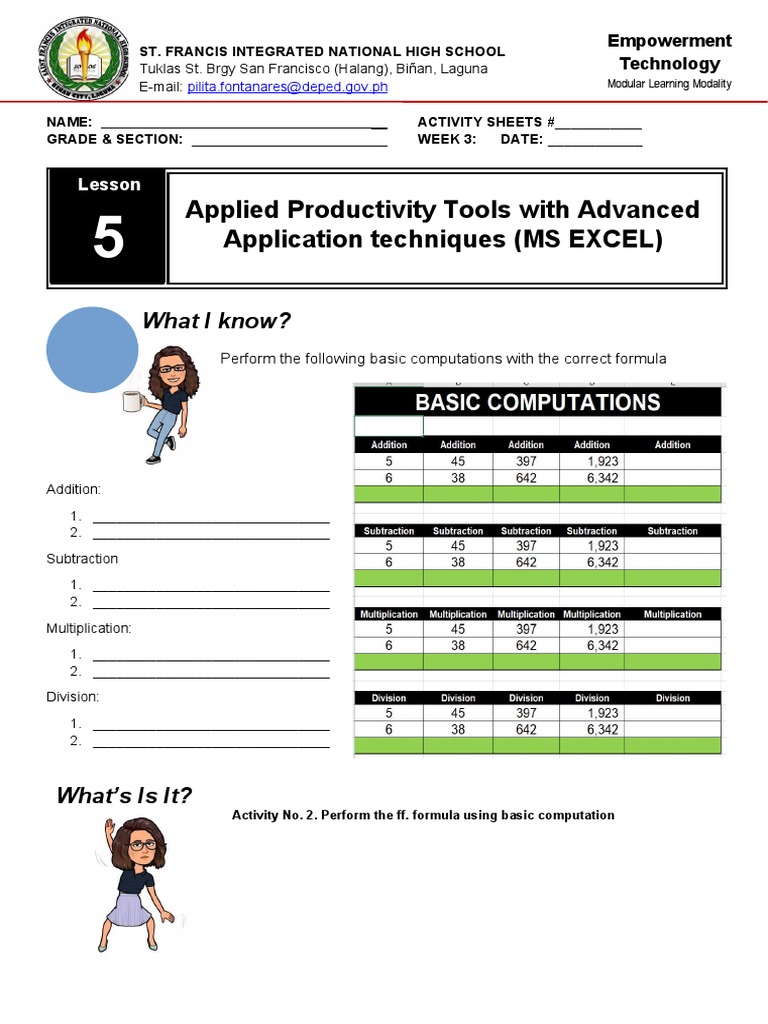 Act - Sheets-Emptech-Week 3 | PDF | Function (Mathematics) | Mathematics Act - Sheets-Emptech-Week 3 | PDF | Function (Mathematics) | Mathematics