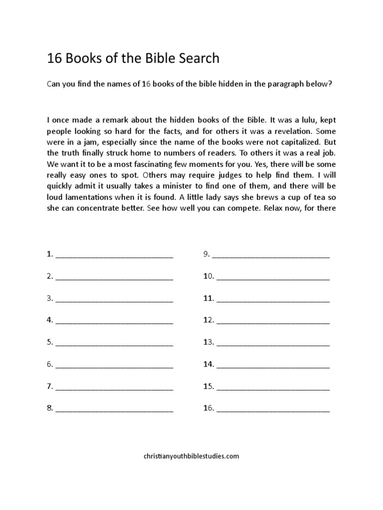 Free 16 Books of The Bible Paragraph Search Wi | PDF | Bible | Ancient ...