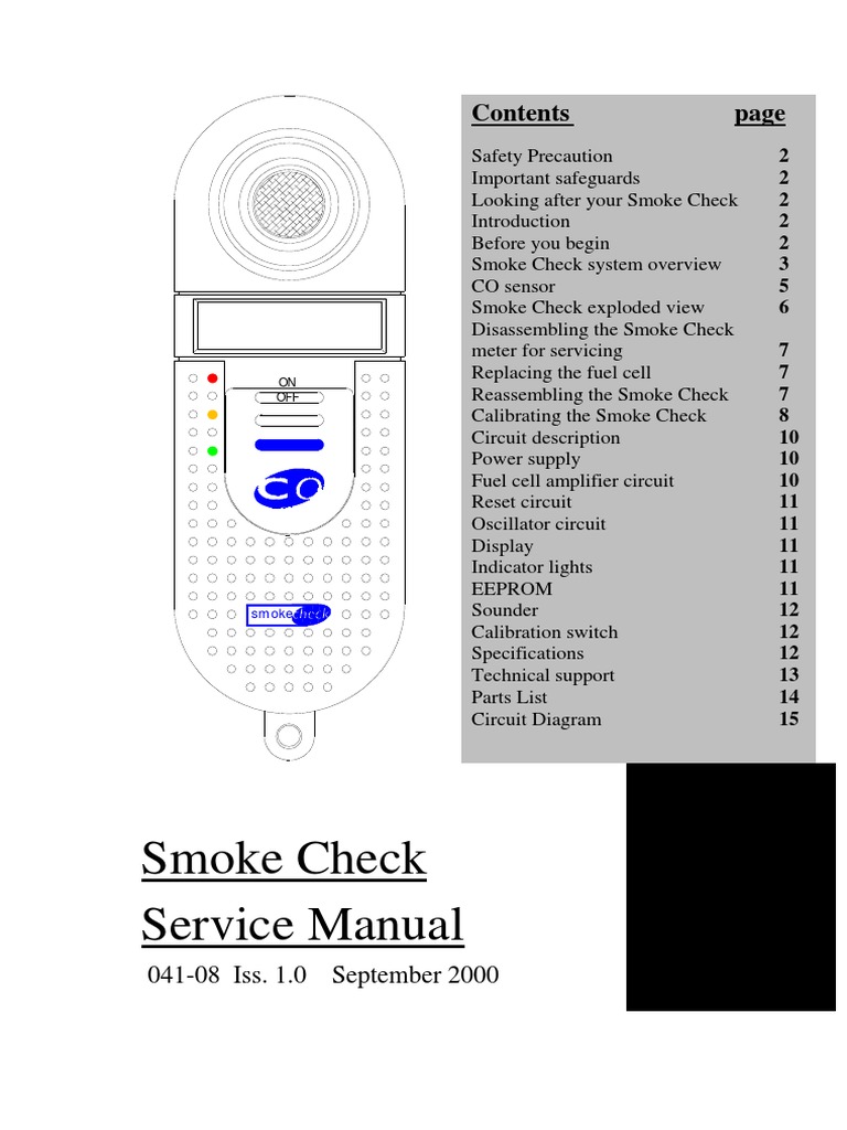 Micro Medical Smoke Check - Service Manual | PDF