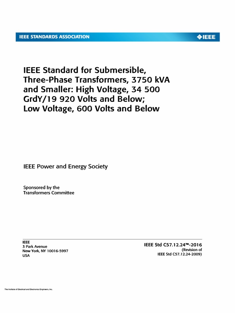 Ieee C57.12.24 - 2016 | PDF | Transformer | High Voltage