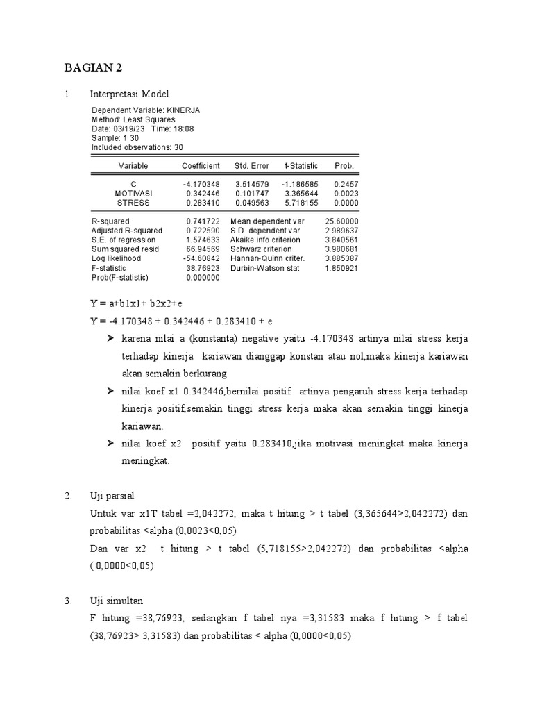 Interpretasi Model | PDF