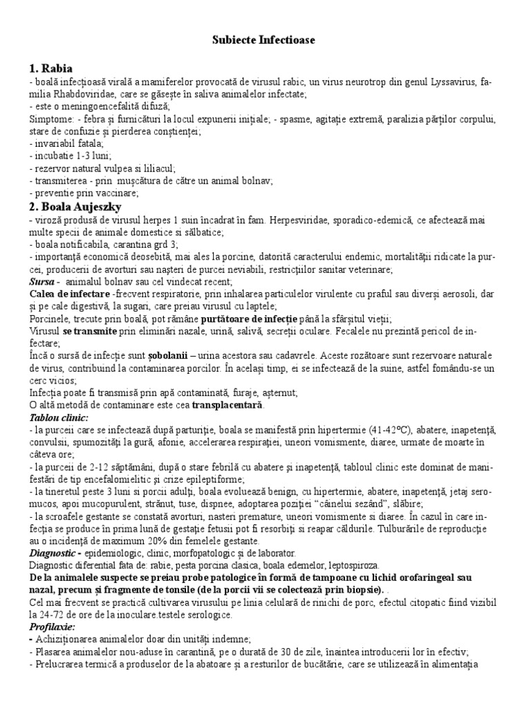 Subiecte Infectioase | PDF