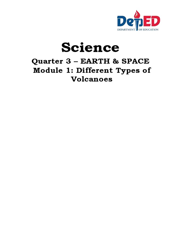 1science 9 - Q3 - Module 1 - Different Types of Volcanoes | PDF