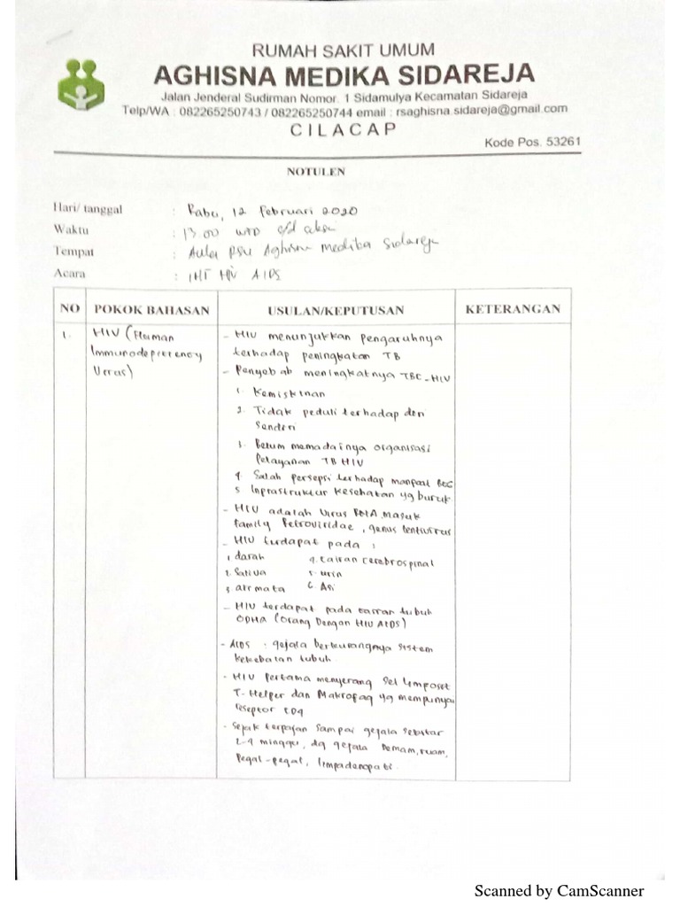notulen IHT HIV | PDF