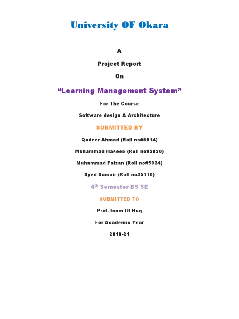 Project Report e-LMS Software Design - Architecture | PDF | Password ...