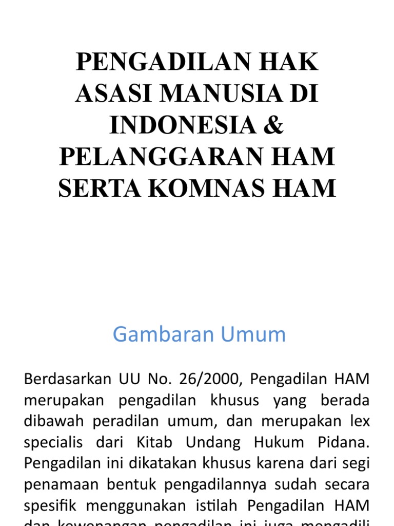 Pengadilan HAM di Indonesia: Tugas dan Fungsi | PDF | Ilmu Sosial