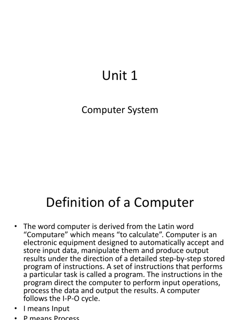 Unit 1 Computer System Pdf 2642