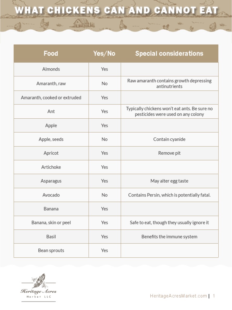 Foods Chickens Can and Cannot Eat | PDF | Foods | Egg As Food