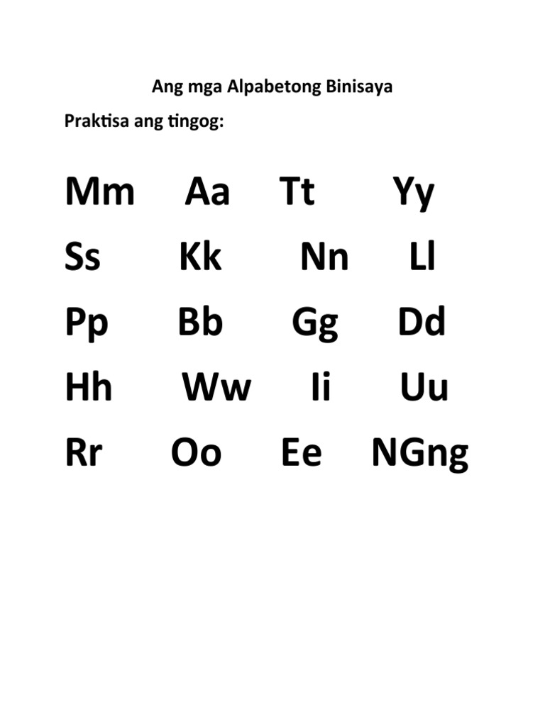 Ang Mga Alpabetong Binisaya | PDF