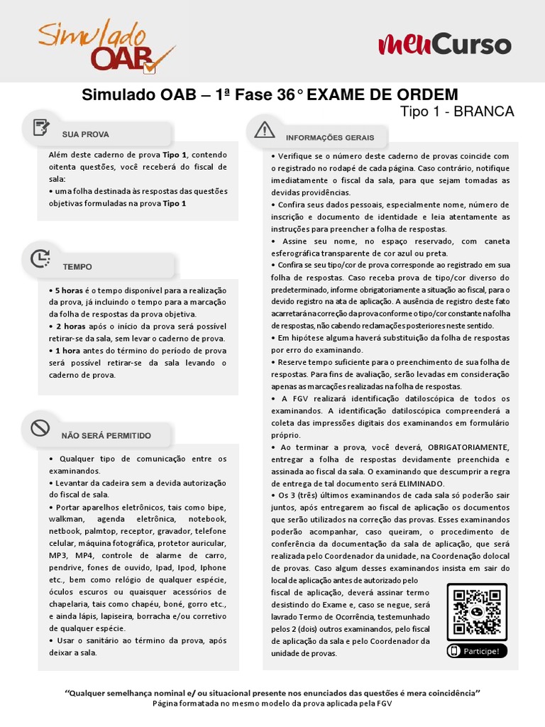 Prova Oab - Simulado | PDF | Discriminação e Relações Raciais | Racismo