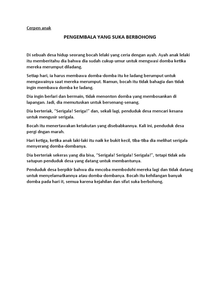 Cerpen Bindo | PDF