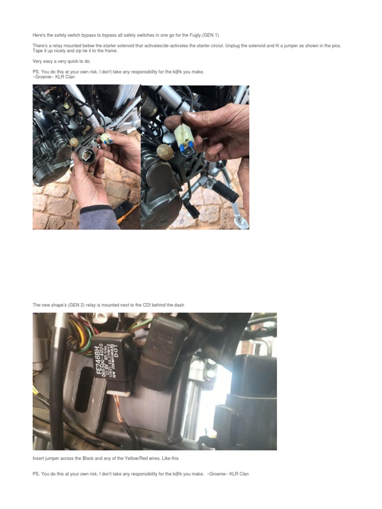 HowTo Bypass All Safety Switches on a KLR | PDF