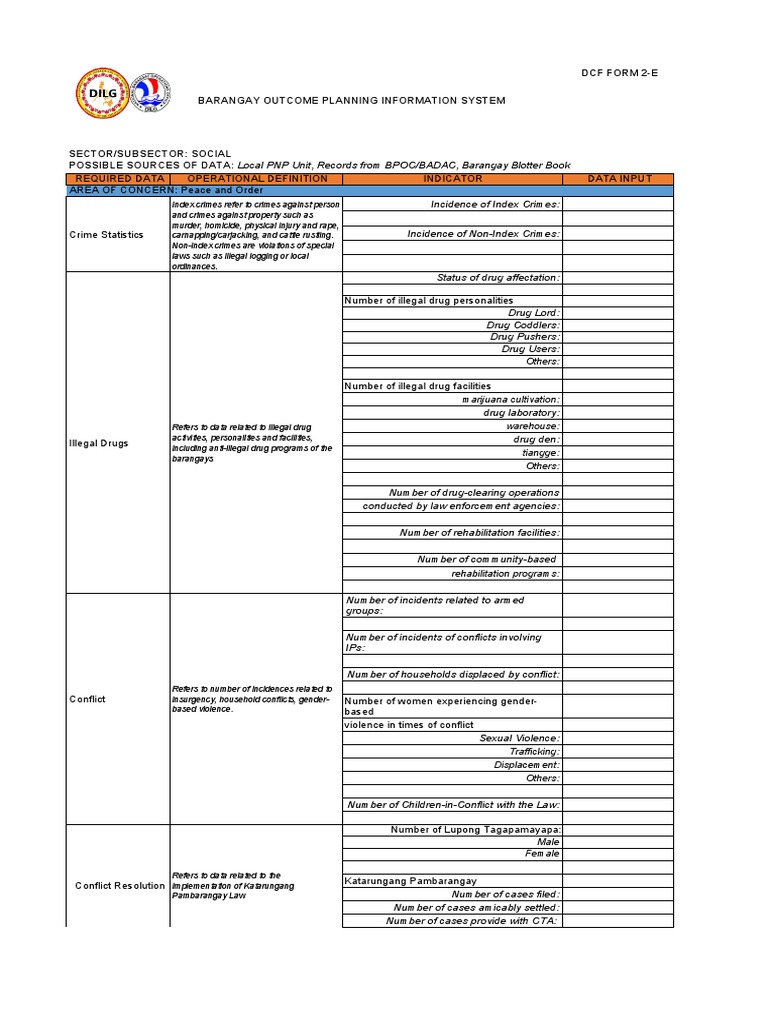 1.8 Annex 4 - Bopis DCF Form 2-E | PDF