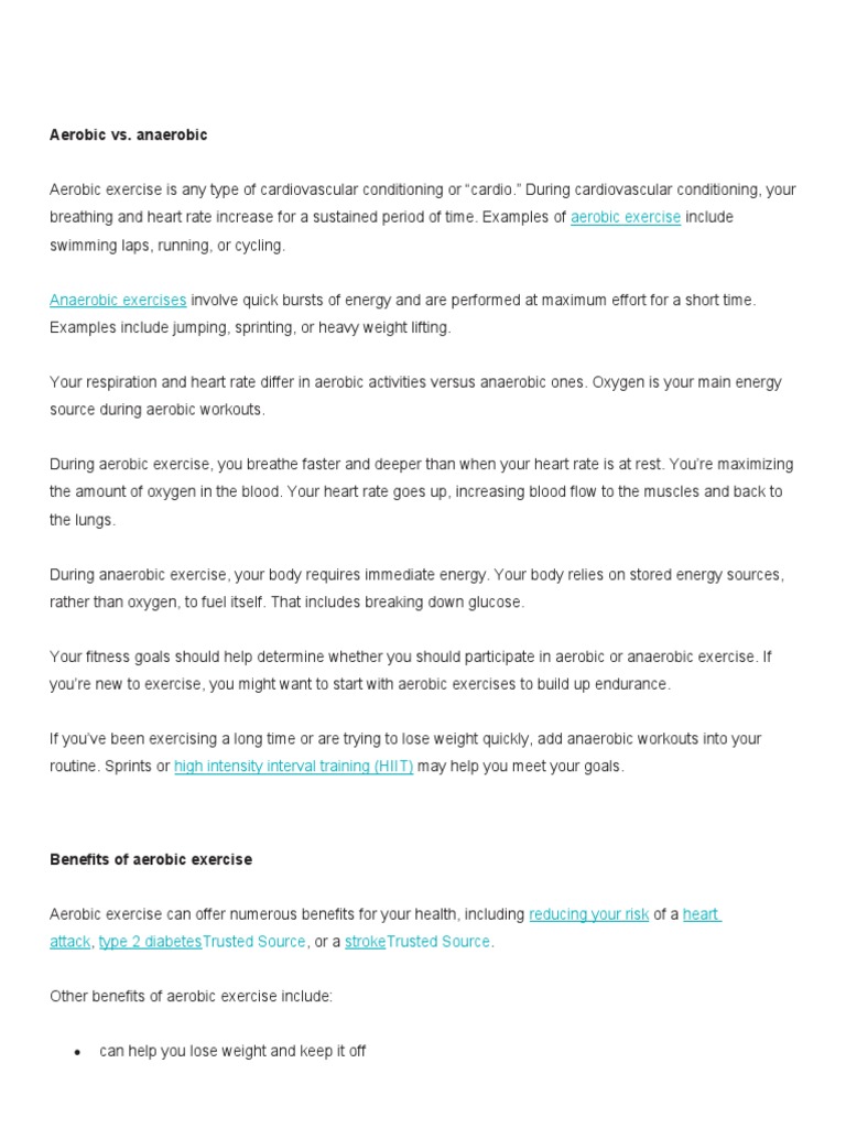 Anaerobic and Lactic Acid System | PDF | Aerobic Exercise | Cellular ...