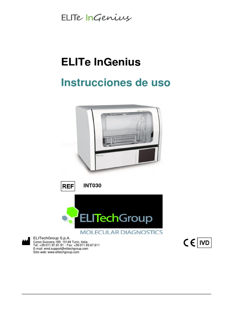 ELITe InGenius Operator Manual CE-IVD 00 Es | PDF