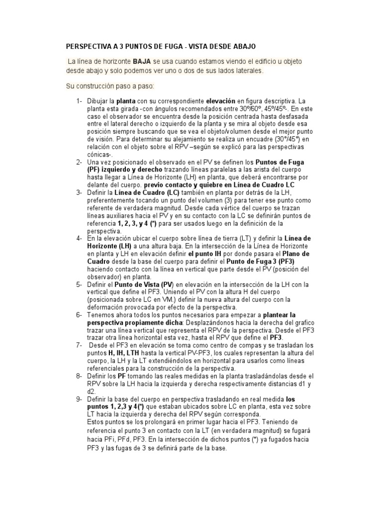 PERSPECTIVA A 3 PUNTOS DE FUGA-vista de Abajo | PDF | Perspectiva ...