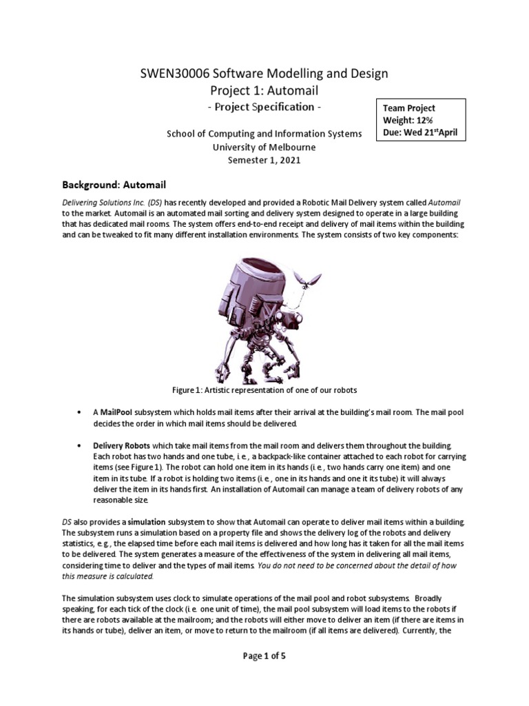 SWEN30006 Project1 Spec | PDF | Computers