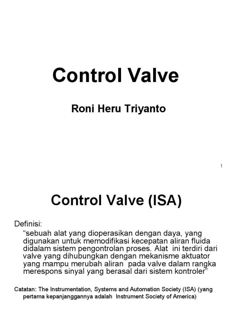 Control Valve | PDF | Teknologi & Rekayasa