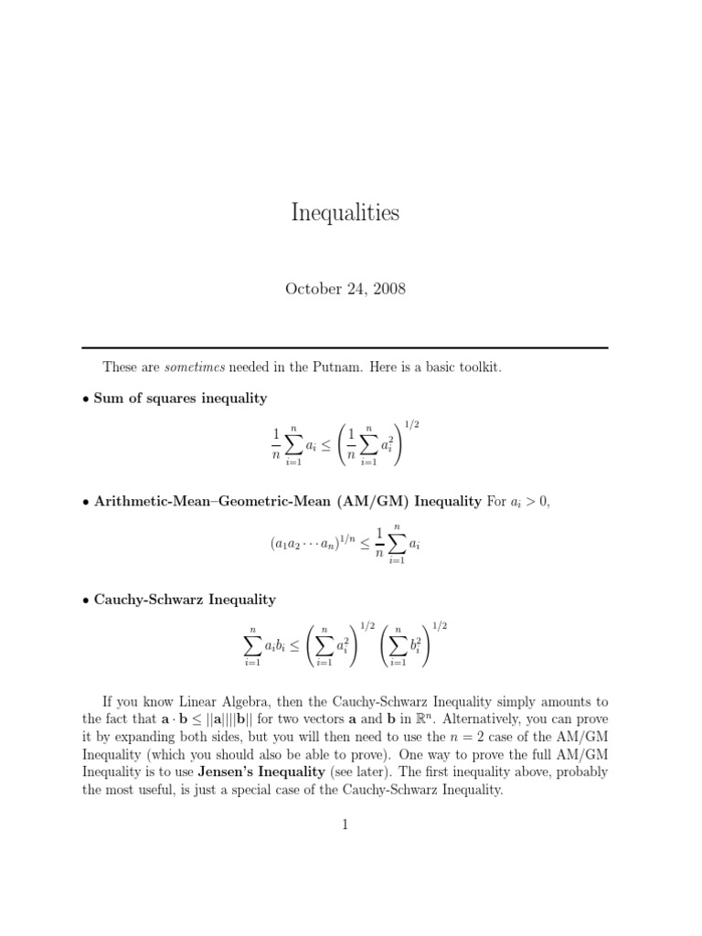 Inequalities Methods Pdf Mathematical Relations Geometry