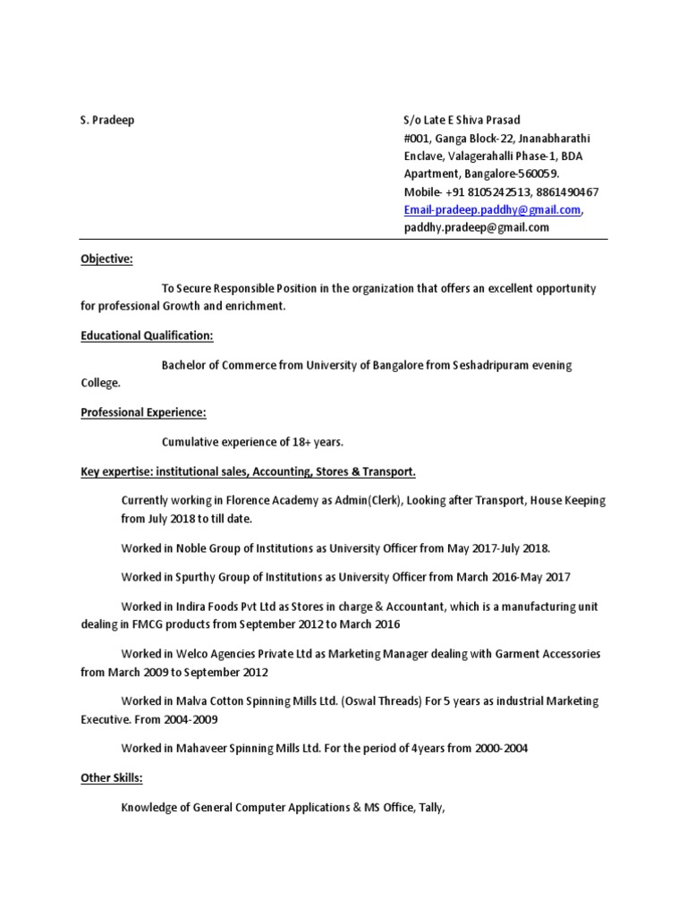 Pradeep Resume | PDF