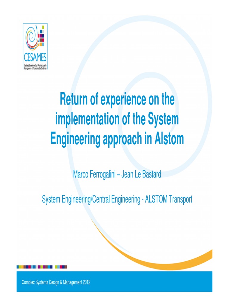 Rex On Se Approach Implementation in Alstom | PDF | Systems Engineering | System
