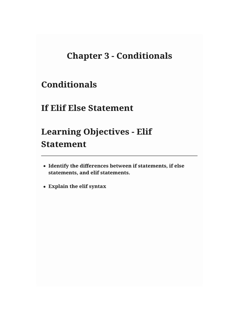 If Elif Else 10 Pdf Metalogic Syntax Logic