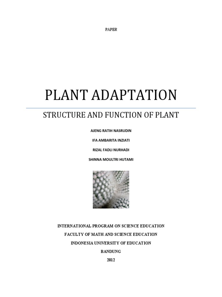 Plant Adaptation | PDF