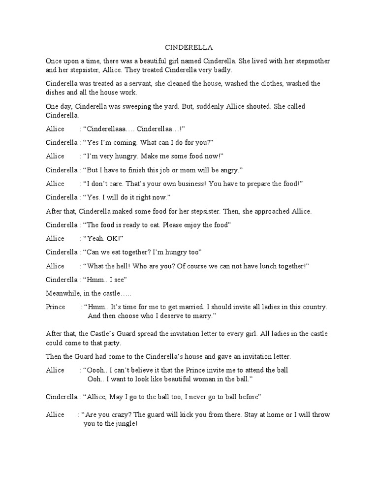 Uprak English Cinderella | PDF | Cinderella | Fairy Tales