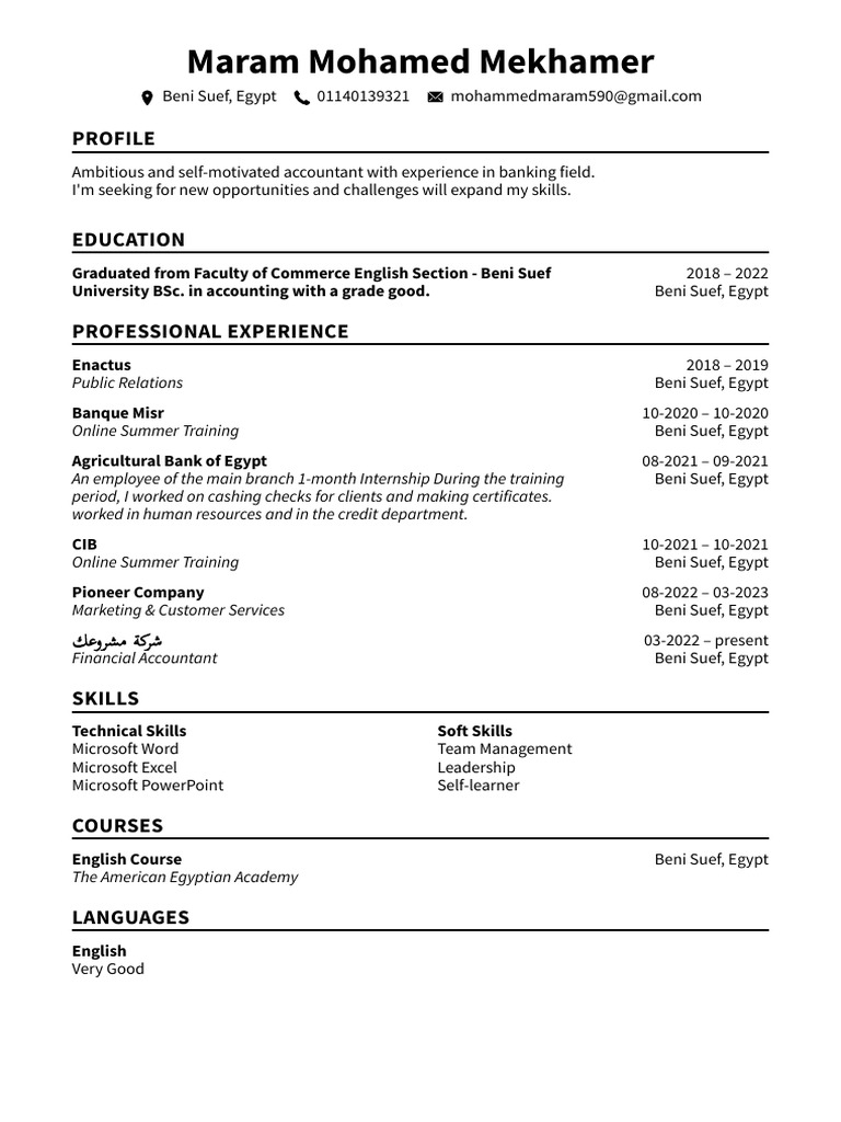 Maram - Mohamed - CV | PDF