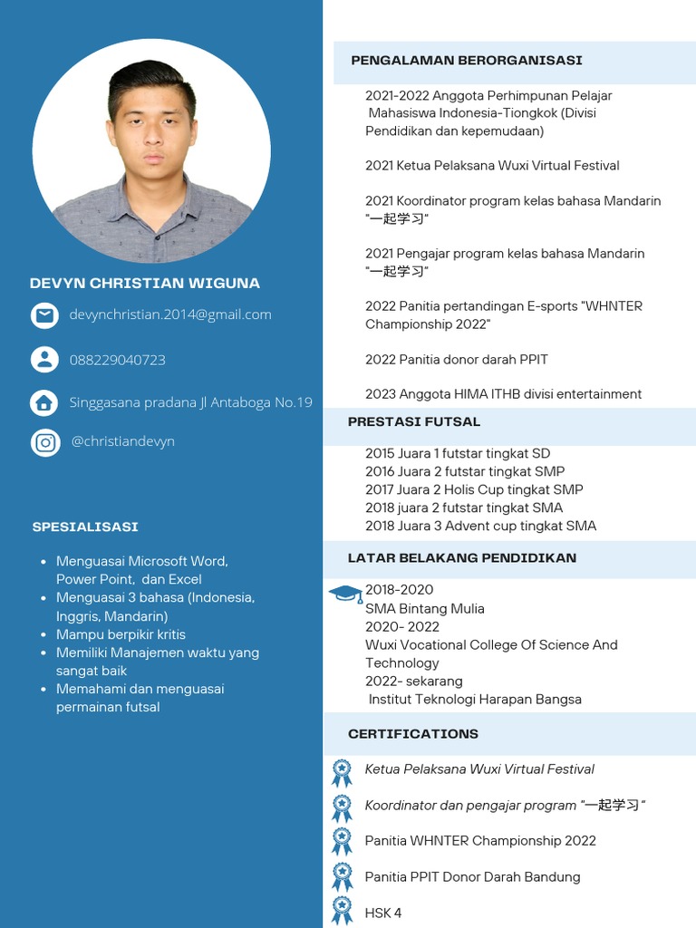 CV Devyn Christian WIguna | PDF