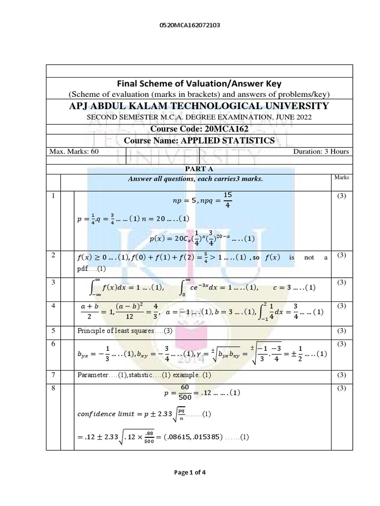 20mca12 Scheme 3 | PDF | Statistical Theory | Statistics
