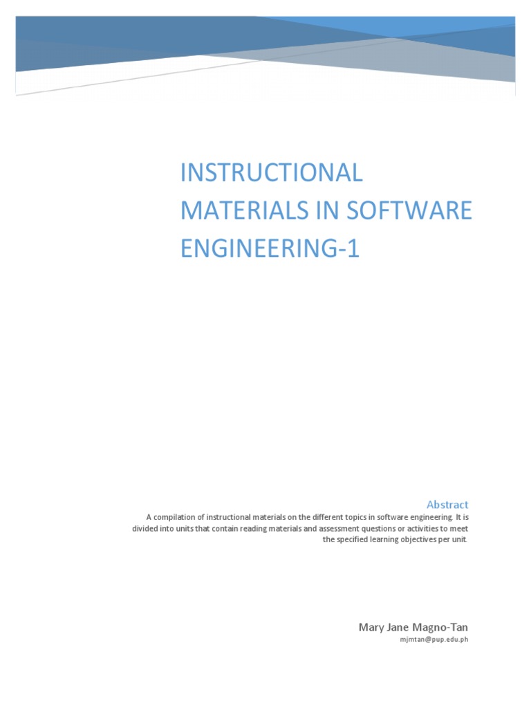 Instructional Materials in Software Engineering 1 | Download Free PDF ...