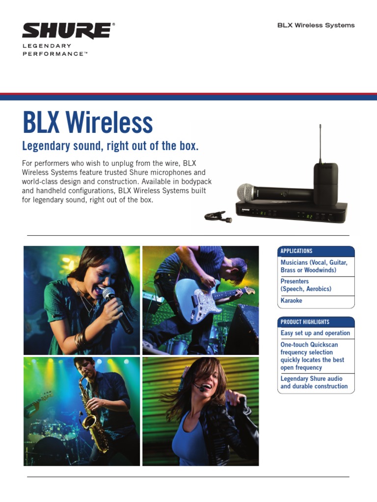 BLX Wireless: Legendary Sound, Right Out of The Box | PDF | Microphone ...
