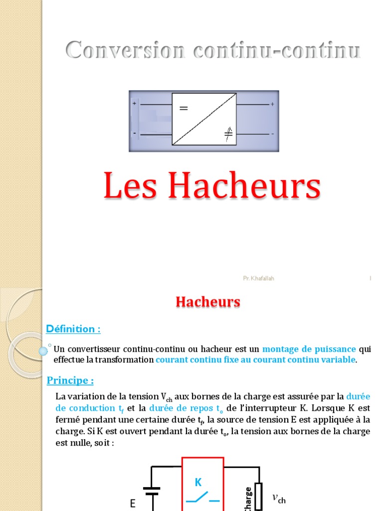 Hacheurs Chap5 | PDF | Tension électrique | Courant continu haute tension
